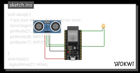 Ultrasonic And Distance Led4 Wokwi ESP32 STM32 Arduino Simulator