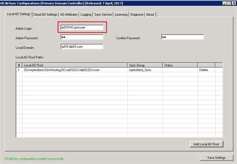 hc adsync how to delegate permissions to simple active directory user