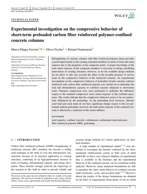 Pdf Experimental Investigation On The Compressive Behavior Of Short
