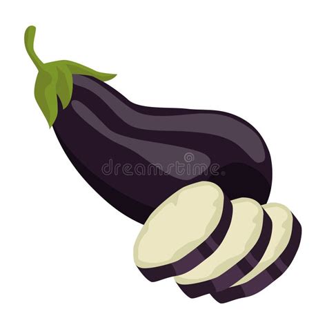 Eggplant Fresh Vegetable Icon Design Stock Vector Illustration Of