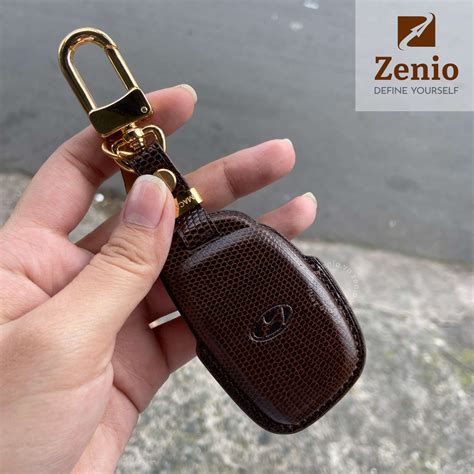 Bao Da Chìa Khóa Xe Huyndai Kỳ Đà Màu Nâu Đồ Da Handmade Cao Cấp Zenio Define Yourself