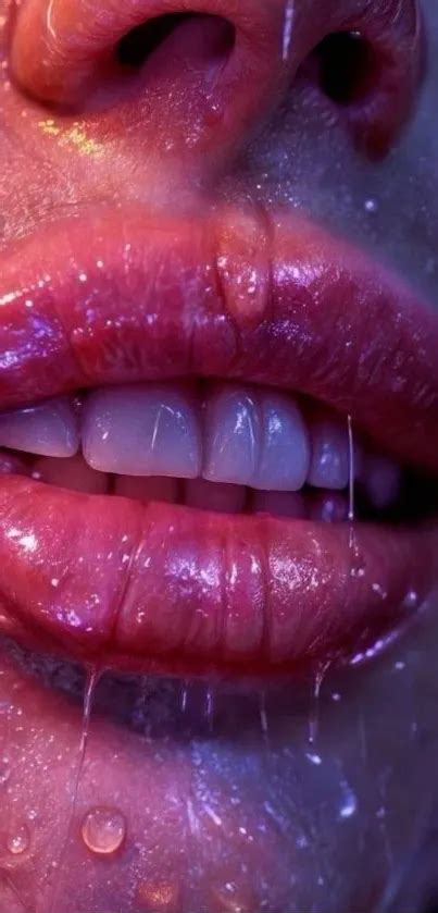 Glossy Lips Close Up Art Free Download