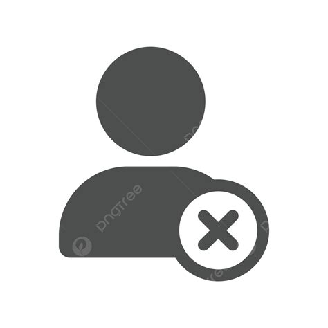 Web Button For User Account Profile With Cancel Sign Vector Design