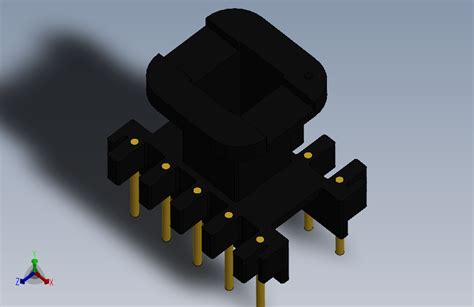 铁氧体磁芯 Ee 19 Coin Form Solidworks 2021 模型图纸下载 懒石网