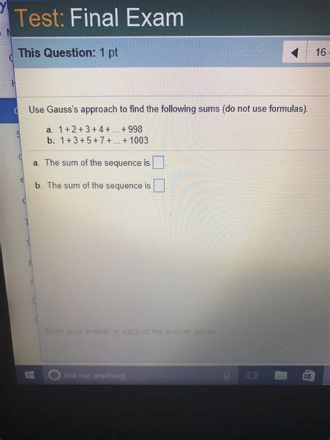 Solved Use Gauss S Approach To Find The Following Sums Do Chegg Com