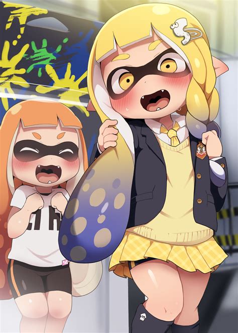 Inkling Player Character Inkling Girl And Inkling Babe Splatoon And 1 More Drawn By Dagasi