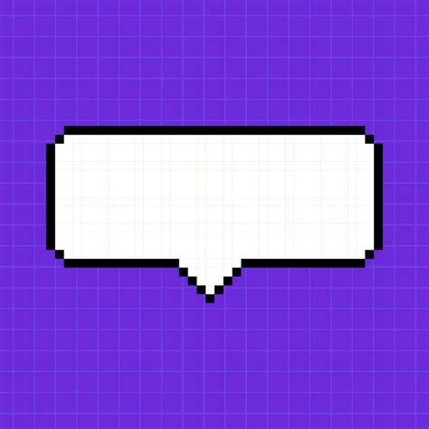 cute rectangular frame in the shape of a pixel dialog box on a purple