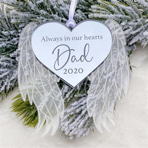 Personalised Angel Wing Memorial Christmas Ornament Cabe And Co