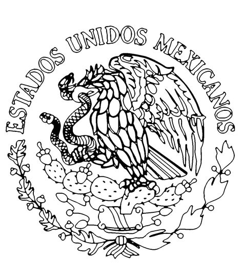 Dibujos De Escudo De México 4 Para Colorear Para Colorear Pintar E