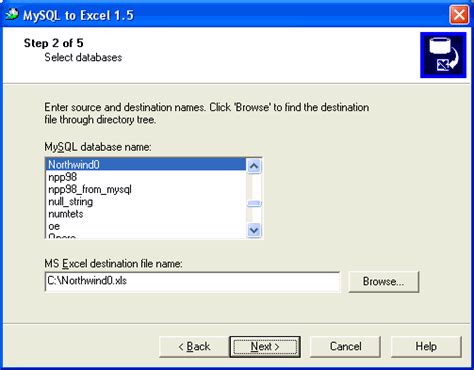 mysql to excel represent mysql databases as ms excel spreadsheet