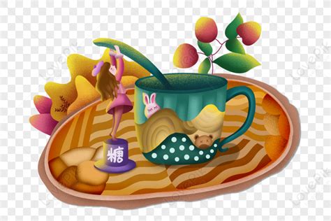 소녀 마시는 커피 Png 일러스트 무료 다운로드 Lovepik