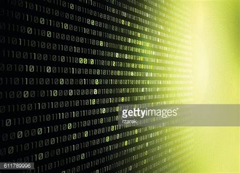 Vector Binary Code Background With Green Light Stock Clipart Royalty