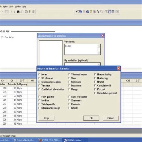 Minitab Version 14 0 With Basic Statistics Menus Download Scientific Diagram
