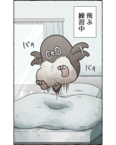 おぞね🐧書籍627発売予約受付中 On Twitter ベッドで飛ぶ練習をする話。13 虚無かわいいアデリーペンギン