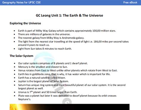 NCERT Geography UPSC Notes PDF Download Free EBook