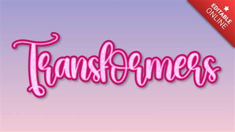 Transformers Princess Text Effect Generator