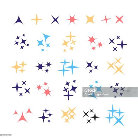 별이 반짝이는 별 세트 빛나는 빛 효과 별입니다 스파클 라이트 벡터 계절에 대한 스톡 벡터 아트 및 기타 이미지 계절 기술