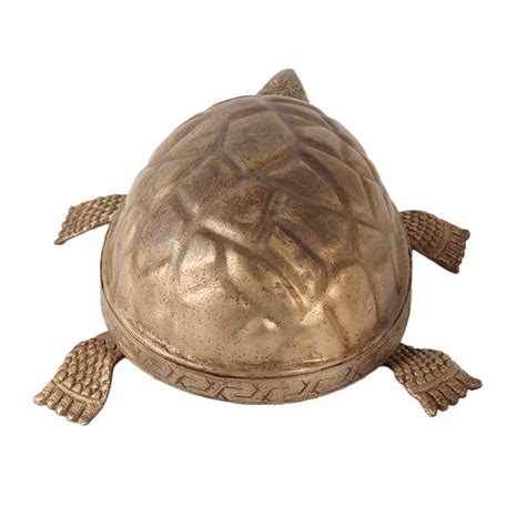 Carved Brass Tortoise Statue