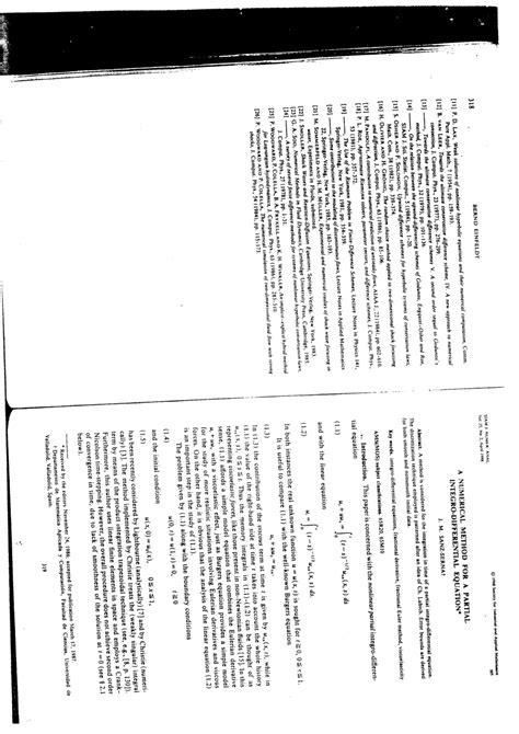 pdf a numerical method for a partial integro differential equation