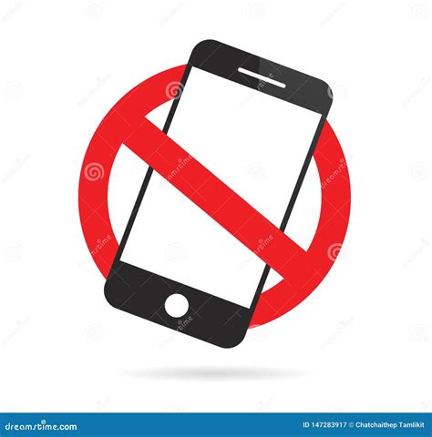 No Cell Phone Sign Mobile Phone Prohibited Vector Illustration 147283917