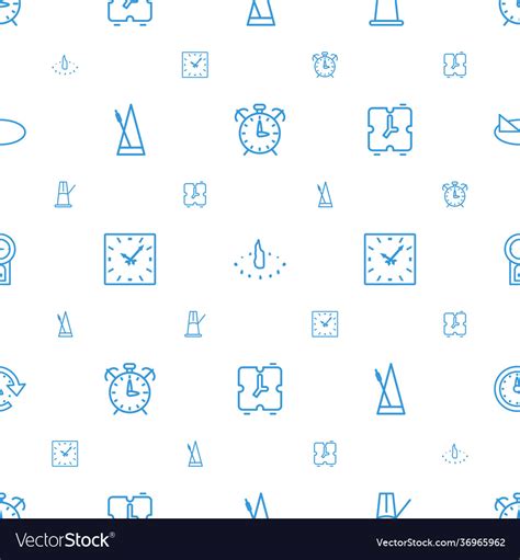Clock Icons Pattern Seamless White Background Vector Image