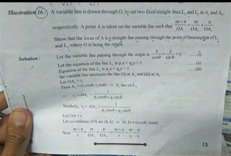 V2 Illustration 16 A Variable Line Is Drawn Through O To Two Fixed Straight Lines L And L