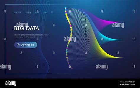 Colorful Data Stream Visualization On Blue Background For Big Data Concept Stock Vector Image