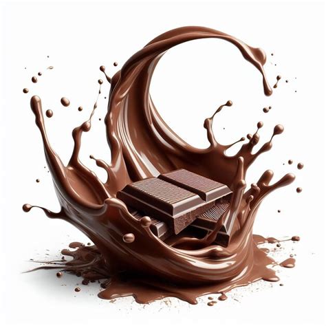 Chocoalte Splash Isolate Premium Ai Generated Image