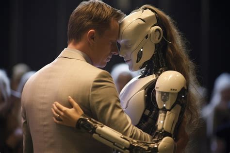 Premium Ai Image Love Relationship Between A Human And A Robot The