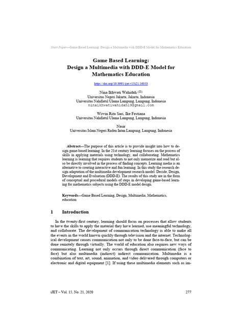 Game Based Learning Design Pdf Learning Multimedia