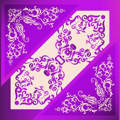 Corners Design Elements Violet Classical Curves Decor Vectors Images Graphic Art Designs In