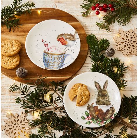 Wrendale Designs Robin And Bunny Set Of 2 Plates Portmeirion