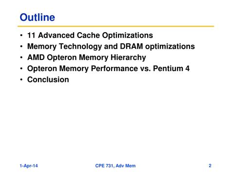 PPT CPE 731 Advanced Computer Architecture Advanced Memory Hierarchy PowerPoint Presentation