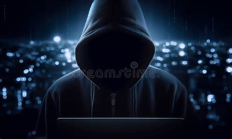 Hacker In Hoodie Dark Theme Cybersecurity Vulnerability Generative Ai