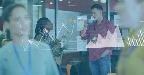 Image Of Data Processing And Diagrams Over Diverse Colleagues