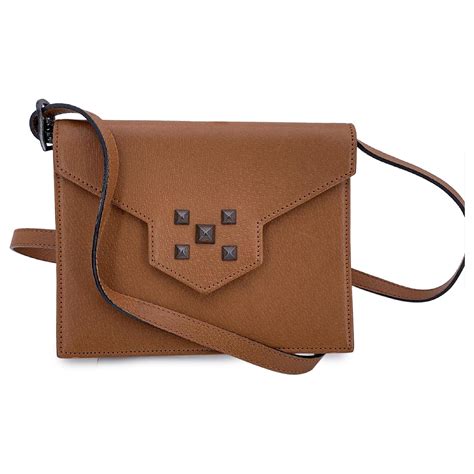 Yves Saint Laurent Vintage Leather Shoulder Bag Brown Beige Ref2534455