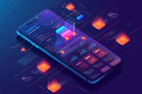 Toolkit Ui Ux Scene Creator Mobile Application Design Stock Illustration Illustration Of