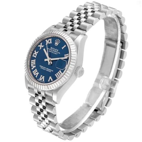 Rolex Datejust Midsize 31 Steel White Gold Blue Dial Watch 278274