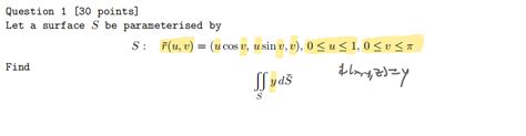 Solved Question Points Let A Surface S Be Chegg