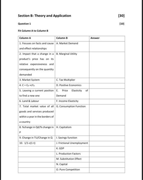 Solved Section B Theory And Application Question 1 Fit