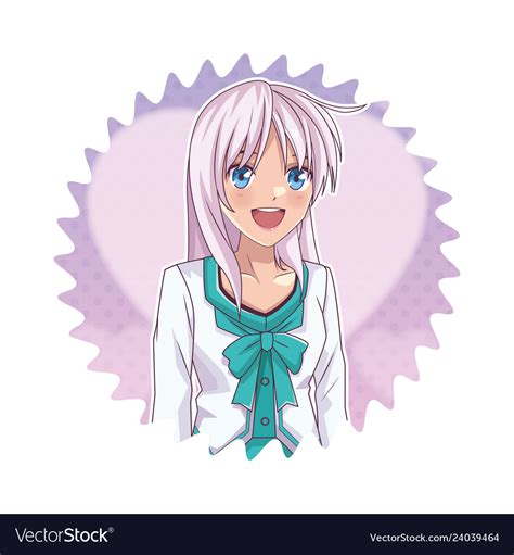 Anime Manga Girl Royalty Free Vector Image Vectorstock