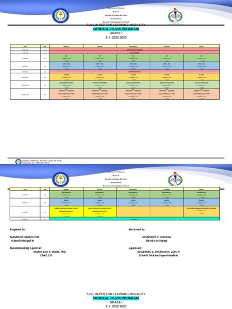 Bacolod Cis Class Program Grade 1 2 Pdf