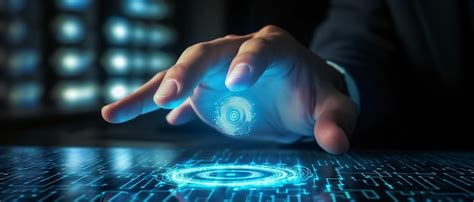 Premium Photo Businessman Using Fingerprint Indentification