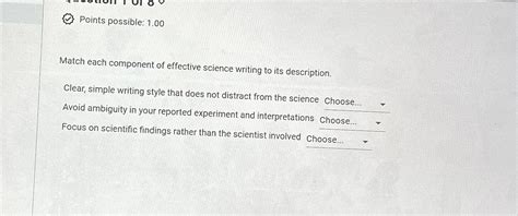 Solved Points Possible 1 00match Each Component Of