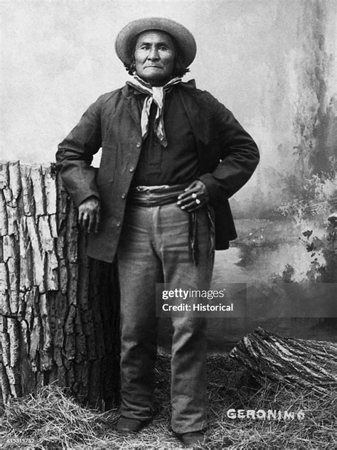 Apache Chief Geronimo Poses For A Portrait Not Long After His Final