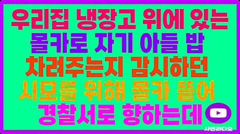 실화사연 우리집 냉장고 위에 있는 몰카로 자기 아들 밥 차려주는지 감시하던 시모를 위해 몰카 뜯어 경찰서로 향하는데