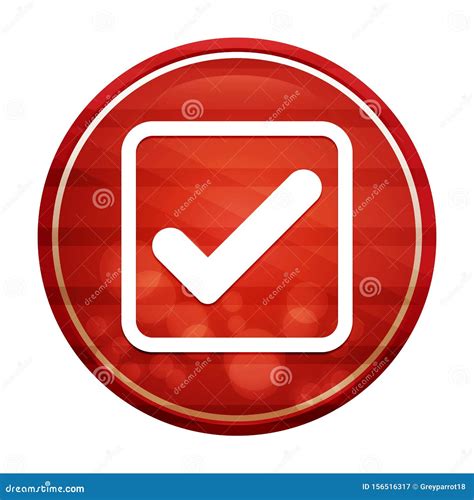 Check Box Icon Realistic Diagonal Motion Red Round Button Illustration Stock Illustration