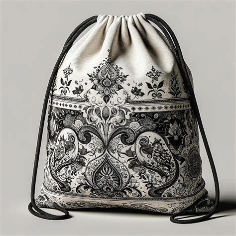 Premium Vector Drawstring Bag Isolate Without Text With Gray