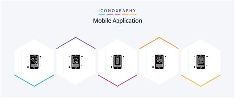 Mobile Application 25 Glyph Icon Pack Including Infomation Device App Setting Gear 17570612