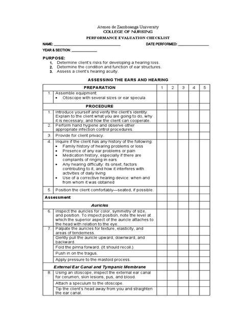 Assessing The Ears And Hearing Pdf Ear Human Head And Neck